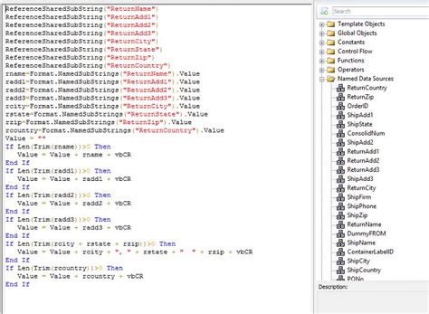 named data sources in btxml file not being passed to vb script in