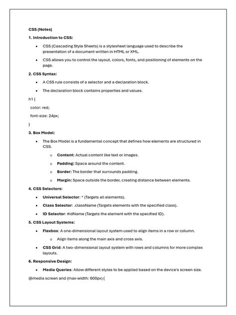 Css Notes Pdf
