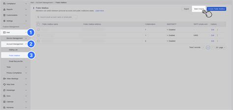 admin batch import and export public mailboxes