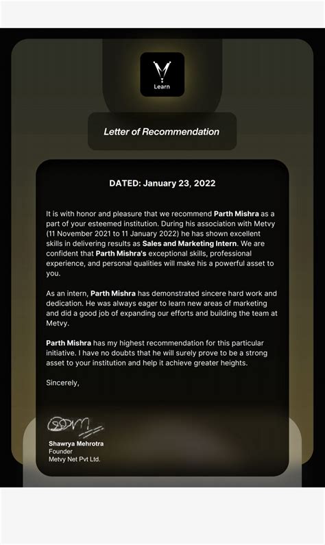 Parth Mishra On Linkedin Learning Letterofrecommendation Marketing