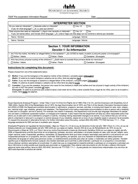 Tanf Form 1 Pdf