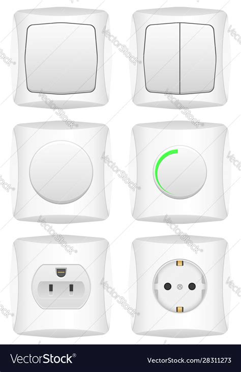 Electric Switch Set Royalty Free Vector Image VectorStock