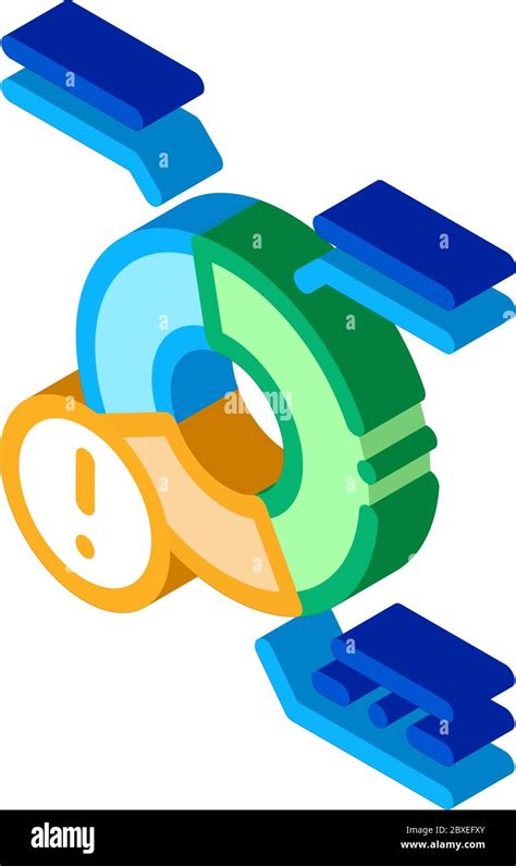 Pie Chart Error Isometric Icon Vector Illustration Stock Vector Image