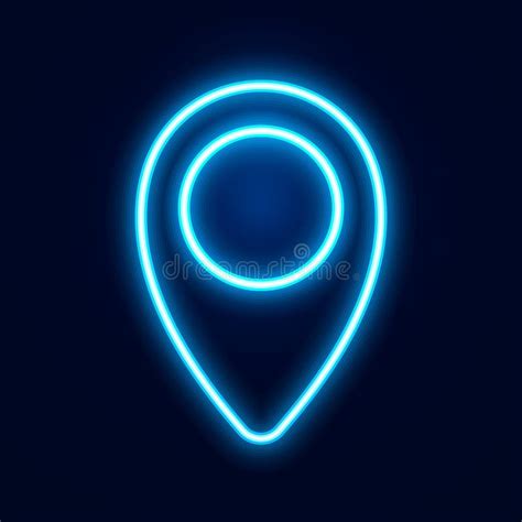 Vector Location Pin Icon Neon Style Stock Vector Illustration Of Marker Isolated