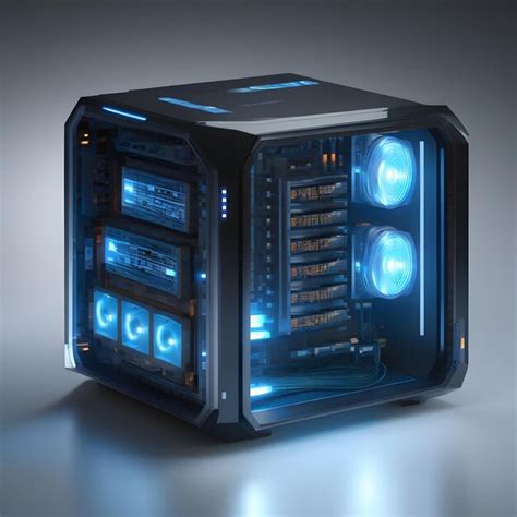 futuristic quantum computer illustration premium ai generated image