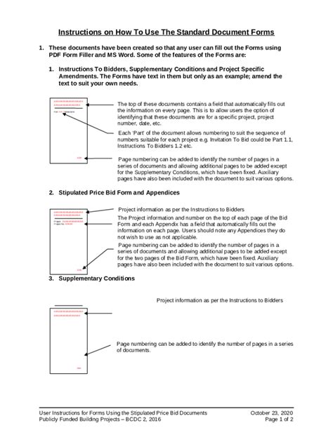How Use The Standard Document S Bc Construction Documents Doc