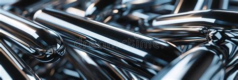 Sleek Metallic Rods Intersecting And Forming Abstract Structures Reflecting On A Glossy Black