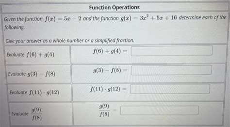 solved function operations given the function f x 5x−2 and