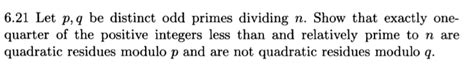 Solved Let P Q Be Distinct Odd Primes Dividing N Show Chegg