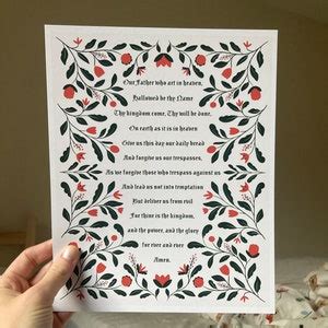 The Lords Prayer Scandinavian Art Print Prayer Folk Art Etsy