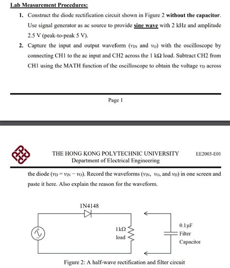 Solved Lab Measurement Procedures Construct The Diode Chegg Com