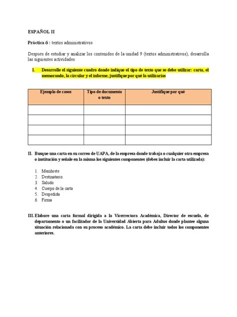 Práctica 6 Textos Administrativos Pdf