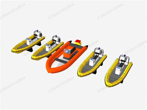 Small Motor Boats Sketchup 3d Model Skp File Download Sketchupbox