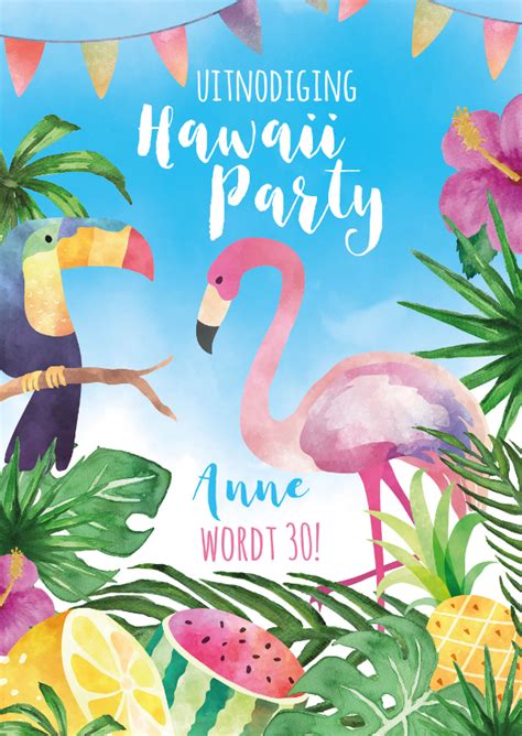 Uitnodiging Hawaii Party Uitnodigingen Kaartje2go