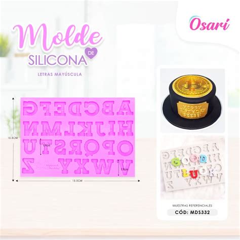Letras MayÚscula Con Rayitas Molde De Silicona Abecedario Osari
