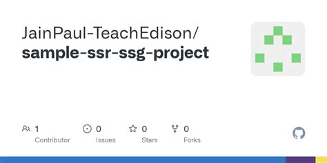 github jainpaul teachedison sample ssr ssg project