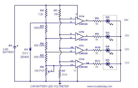 Car Battery Voltmeter Circuitelectronics Project Circuts
