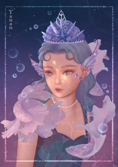 人鱼公主梦幻女孩插画设计风格插画设计作品 设计人才灵活用工 设计dna