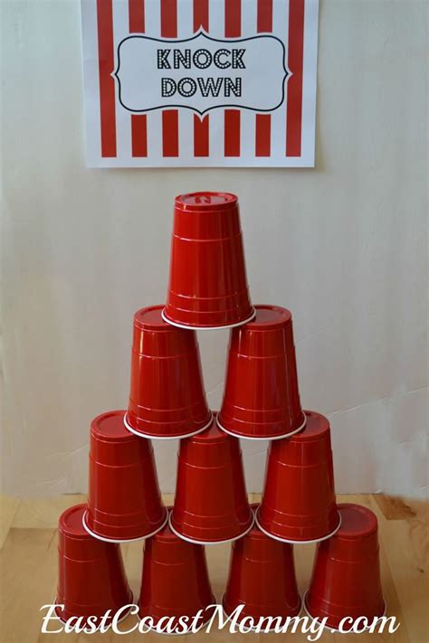 Diy Carnival Knock Down Game With Disposable Cups