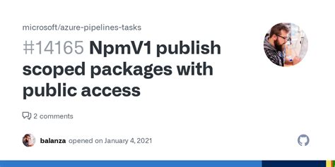 Npmv1 Publish Scoped Packages With Public Access · Issue 14165