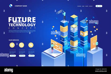 Technology Isometric Concept Abstract Future High Tech Vector Illustration Stock Vector Image