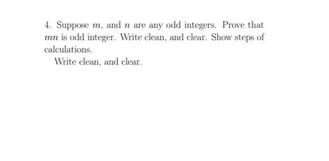 solved suppose m ﻿and n ﻿are any odd integers prove