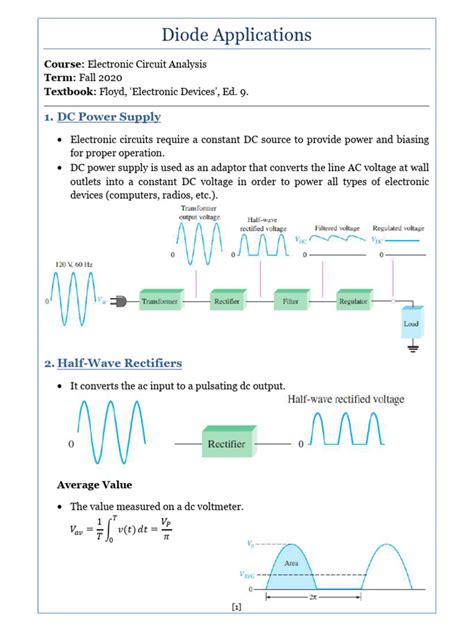3 Diode Applications Notes 1 7 Pdf Rectifier Diode