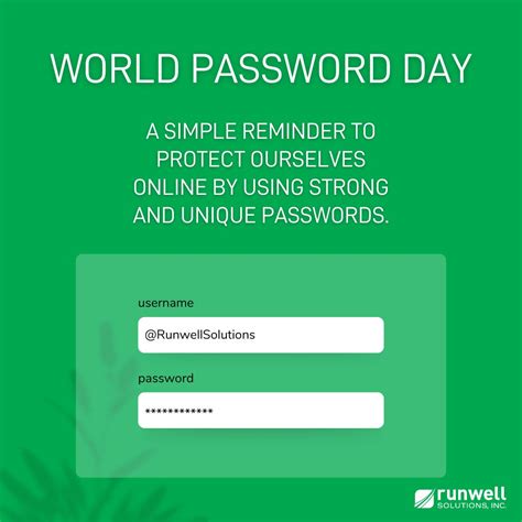How To Protect Your Passwords On World Password Day Runwell Solutions Posted On The Topic