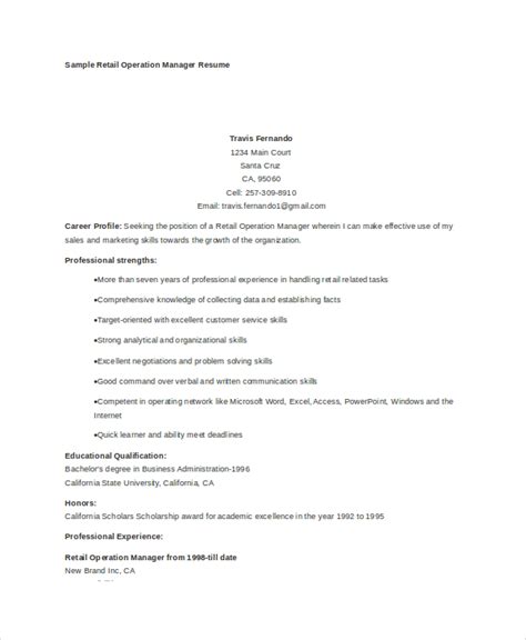 12 Operations Manager Resume Free Sample Example Format