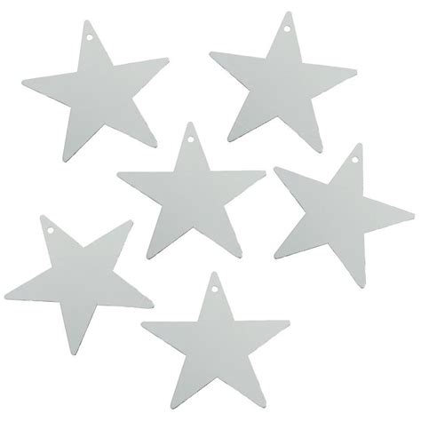 Small Silver Star Decorations Pack Of 12 Big W