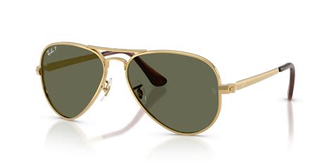 Aviator Max Sunglasses In Polished Arista Gold And Green Polarized 58