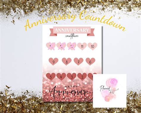 Anniversary 14 Day Countdown Printable Advent Calendar Etsy