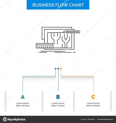 Architecture Blueprint Circuit Design Engineering Business Flow Chart Design Steps Stock Vector