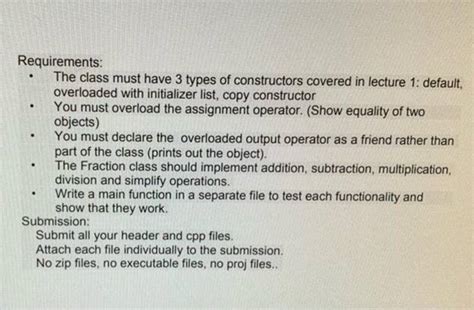 Solved Transcribed Image Text Requirements The Class Must Have
