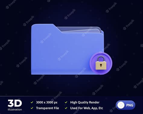 Premium Psd 3d Illustration Internet Security Encrypt Folder