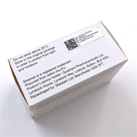 Imported Mercks Sinemet Plus 25mg 100mg Carbidopa Levodopa For Sale In Pakistan
