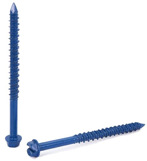 Midwest Fastener Blue Ruspert Coated Slotted Hex Washer Head Masonry