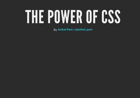 The Power Of Css Pdf