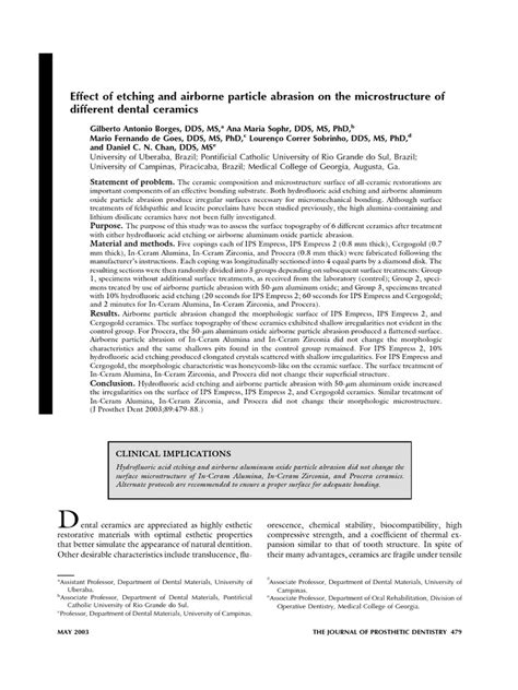 Effect Of Etching And Airborne Particle Abrasion On The Microstructure