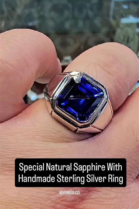 Special Natural Blue Sapphire Stone With Handmade Sterling Silver Ring