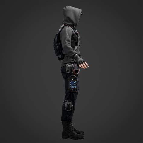 3d Model Cyberpunk Hacker Game Ready Character Model Vr Ar Low Poly Cgtrader