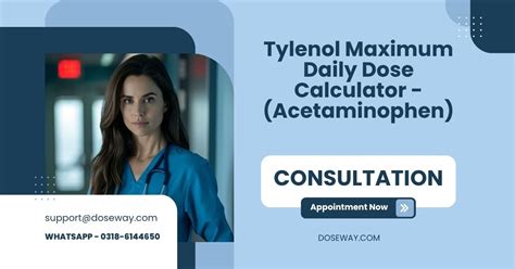 Tylenol Maximum Daily Dose Calculator Acetaminophen