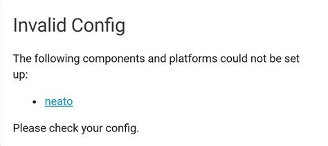 Neato Component Not Working Anymore Configuration Home Assistant Community