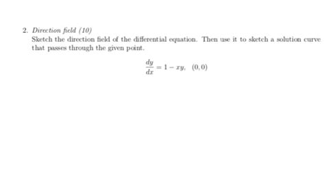solved sketch the direction field of the differential
