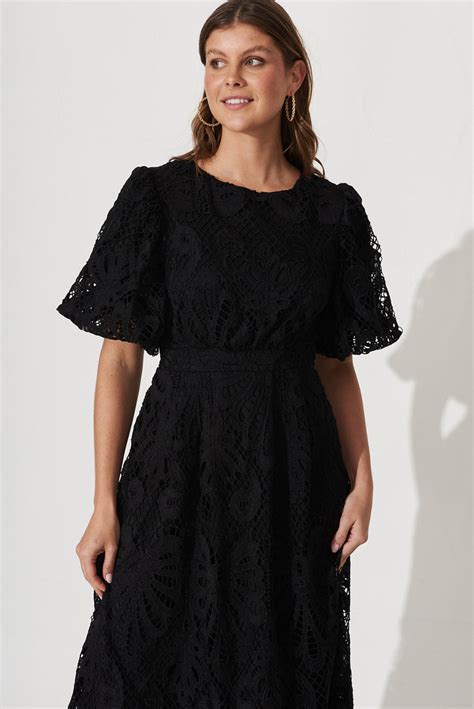 Tillie Lace Maxi Dress In Black St Frock
