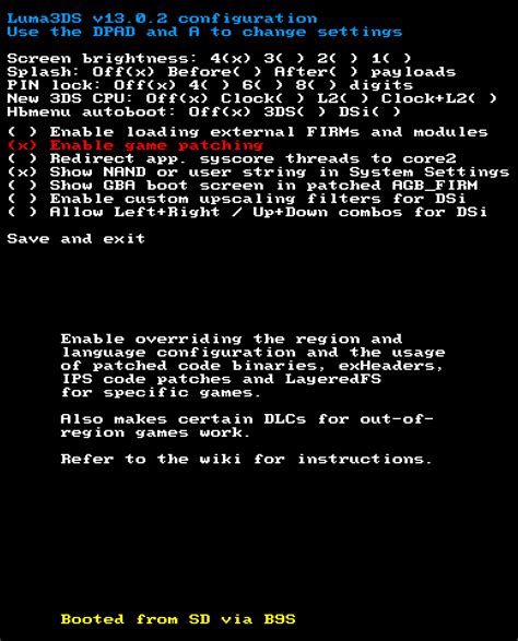 Enable Game Patching In Luma3DS Randovania