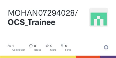 Github Mohan Ocs Trainee