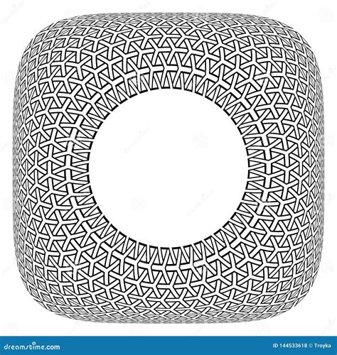 Frame Design Convex Geometric Circle Pattern In Square Shape Stock Vector Illustration Of
