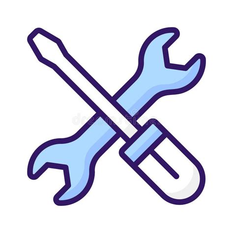 Spanner With Screwdriver Denoting Icon Of Repairing Tools Icon Stock Vector Illustration Of