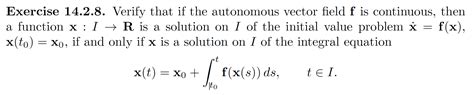 Solved Exercise 14 2 8 Verify That If The Autonomous Vector